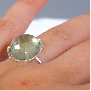 emily rose gems | Jewelry | Emily Rose Gems Green Amethyst Silver Ring ...